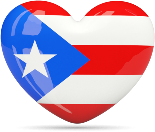 Download Illustration Of Flag Of Puerto Rico - Puerto Rico Heart Flag ...