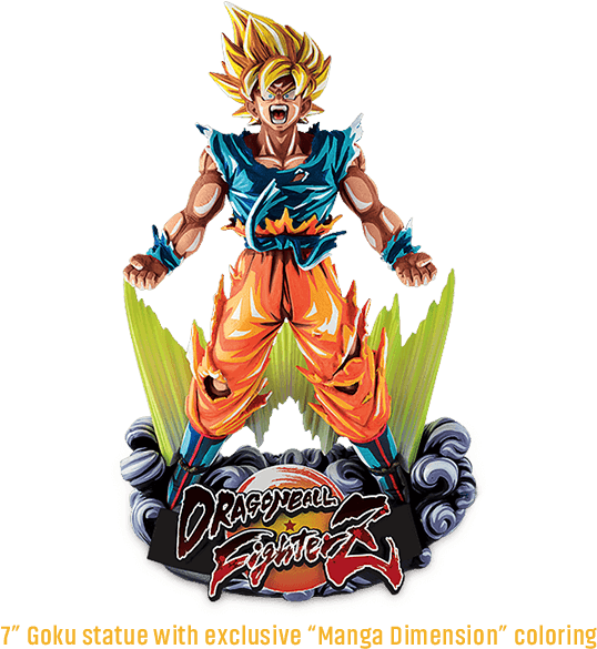 Download HD Dragon Ball Fighterz Statue Goku Saiyan Sayajin Kamehameha ...
