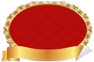 Download HD Red Background With Golden Ribbon Wall Mural • Pixers ...