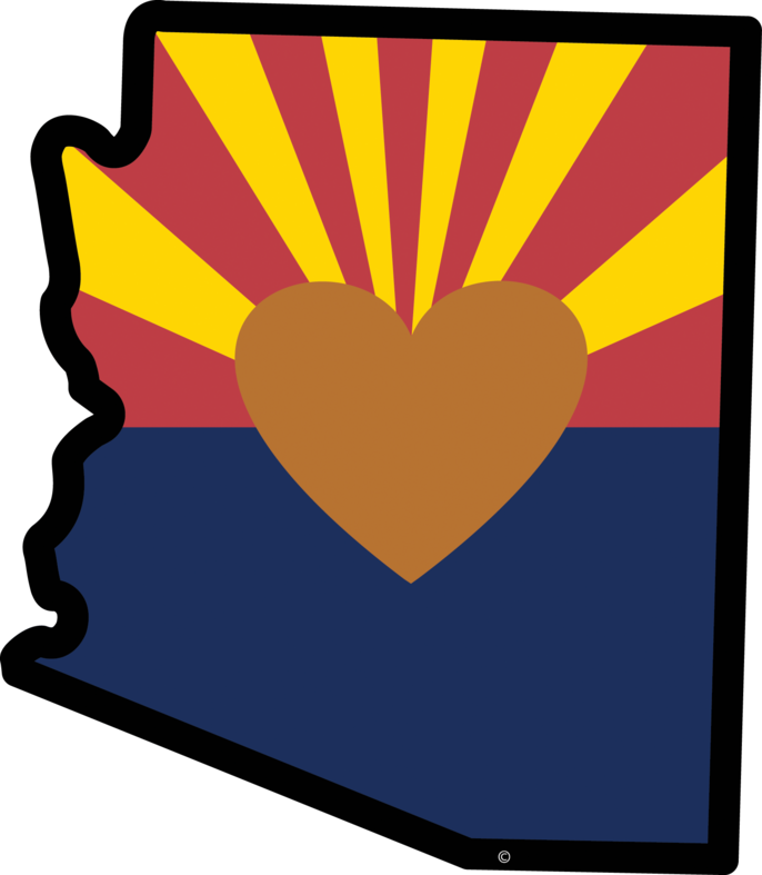 Download HD Arizona - Arizona Outline With Heart Transparent PNG Image ...