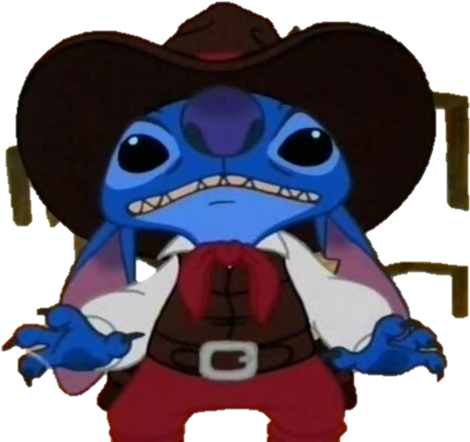 Download HD Stitch As A Cowboy - Cartoon Transparent PNG Image ...