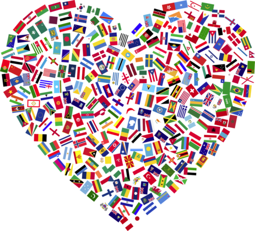 Download Image Of Heart Filled With Country Flags - Heart Flags - HD ...
