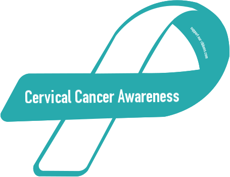 Download HD A White And Teal Cancer Ribbon That Says Cervical Cancer ...