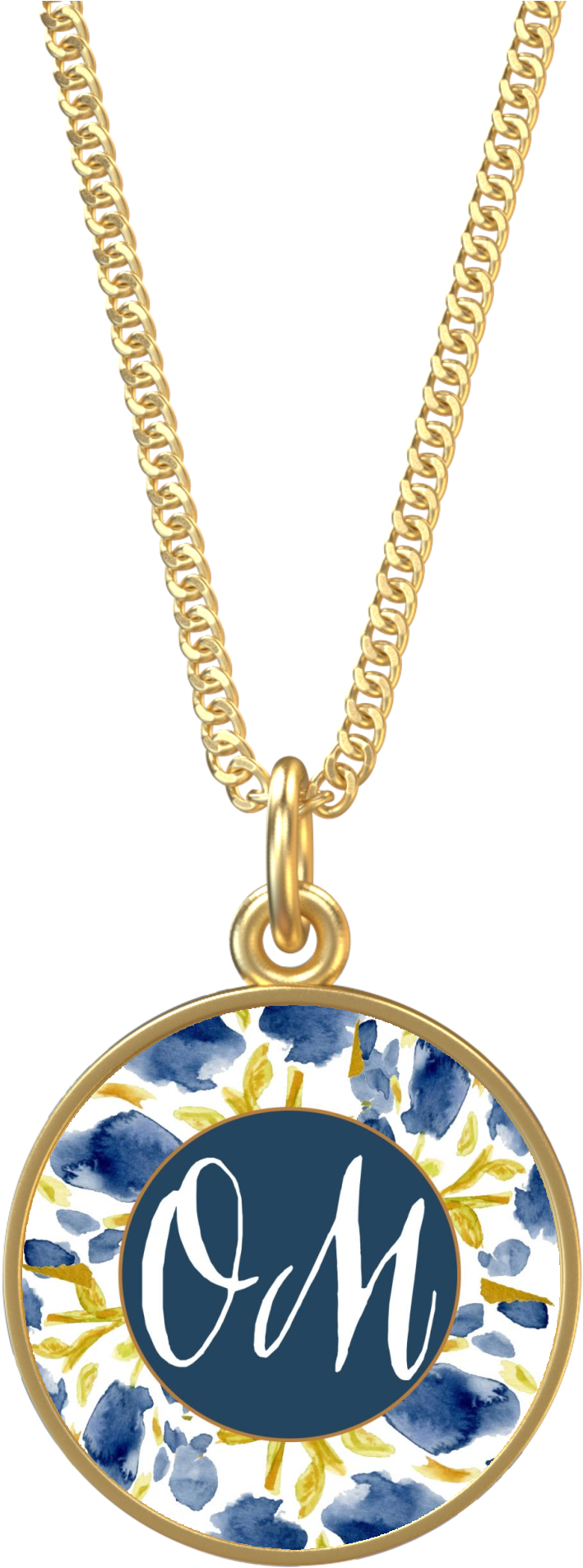 Download HD Om Round Gold Necklace - Locket Transparent PNG Image ...