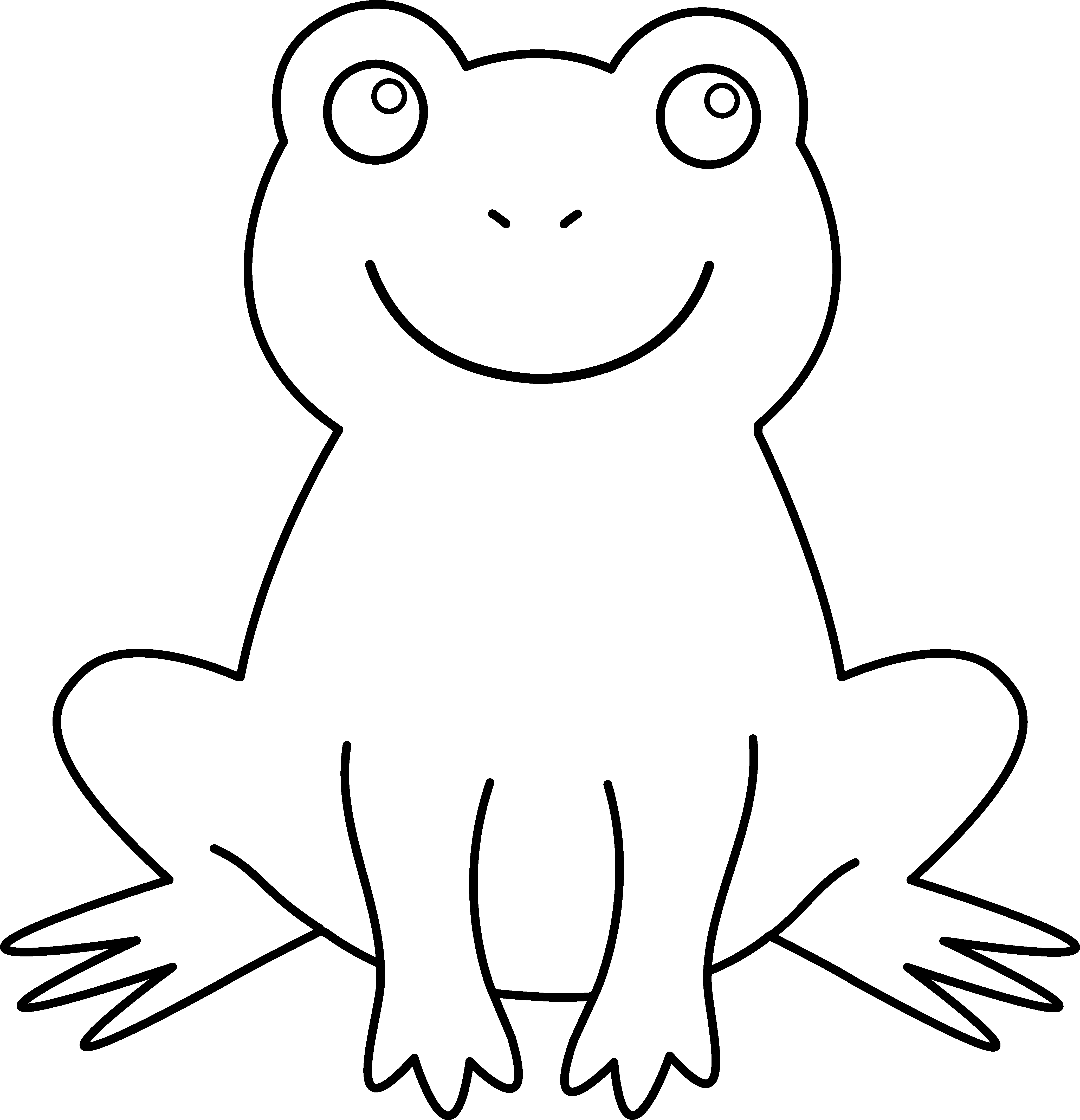 Download Cute Frog Clip Art Black And White - Frog Outline No ...