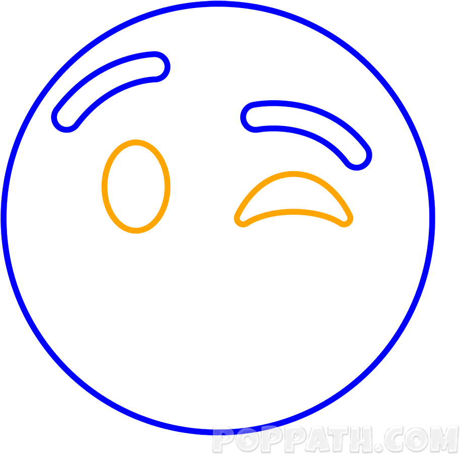 Download How To Draw A Kiss Emoji Pop Path - Circle - HD Transparent ...