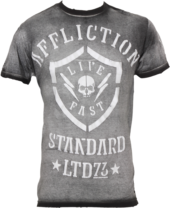 Download HD Affliction Stonewall Tee Grey - Active Shirt Transparent ...