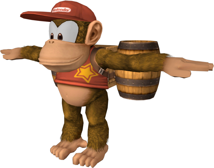 Download Download Zip Archive - Diddy Kong T Pose - HD Transparent PNG ...
