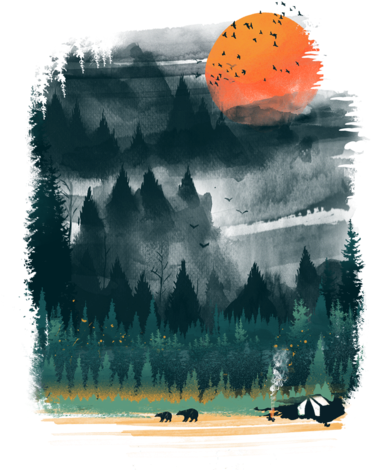Download Image Freeuse Stock Camp Drawing Landscape - Wilderness Poster ...