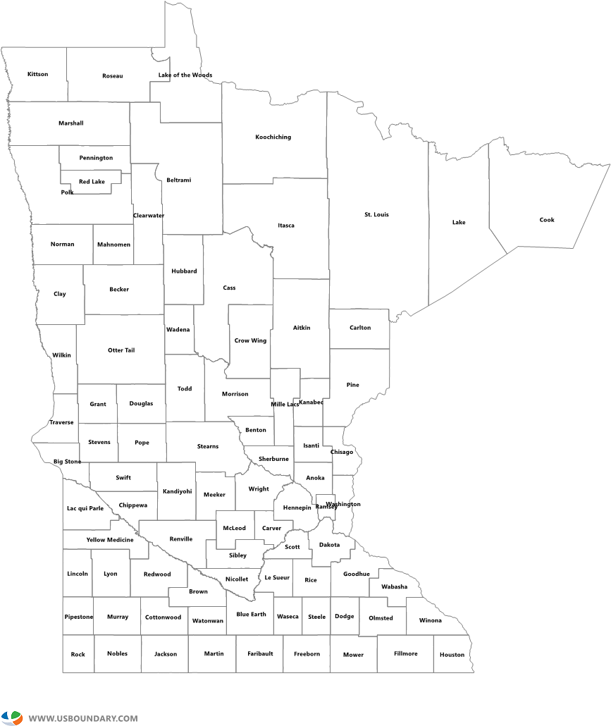 Download Minnesota Counties Outline Map - Diagram - HD Transparent PNG ...