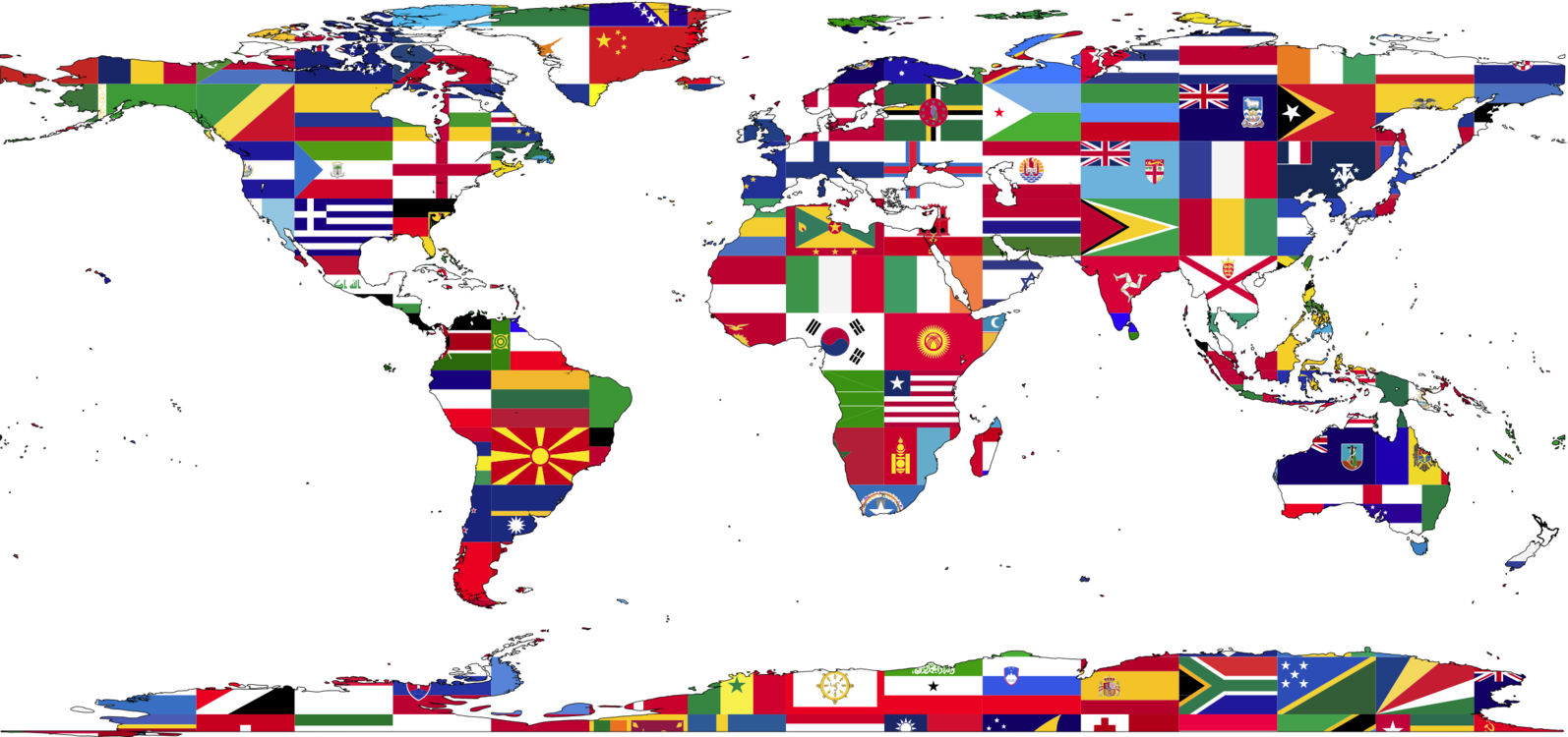 Download HD World Map Country Wall Decal - Flat Drawing Of Earth ...