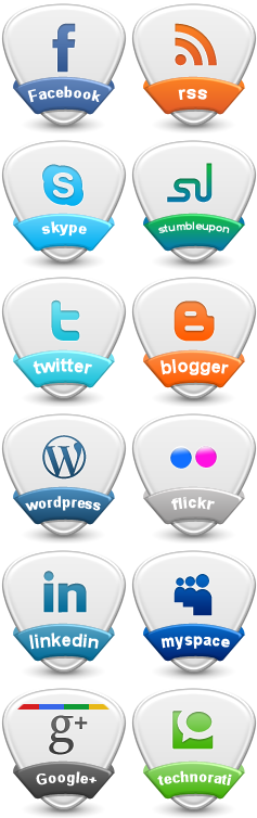 Download Triangle Badge Style Social Networking Icons - Social Media ...