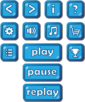 Download Game Ui Blue Button Set Open-01 - Website Square Icon - HD ...