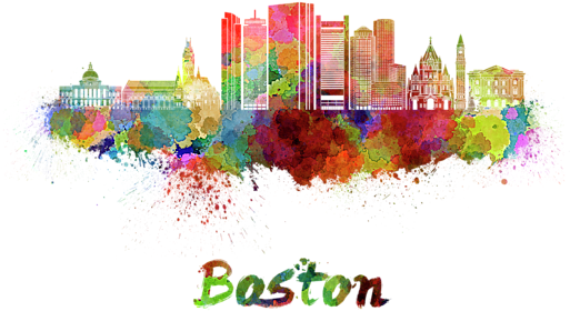 Download Bleed Area May Not Be Visible - Boston Skyline Watercolor - HD ...