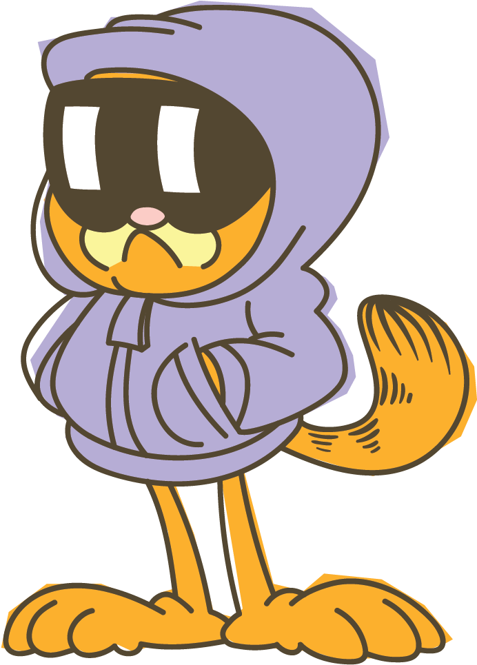 Download HD Garfield Line Stickers Bare Tree Media Png Cool Garfield ...