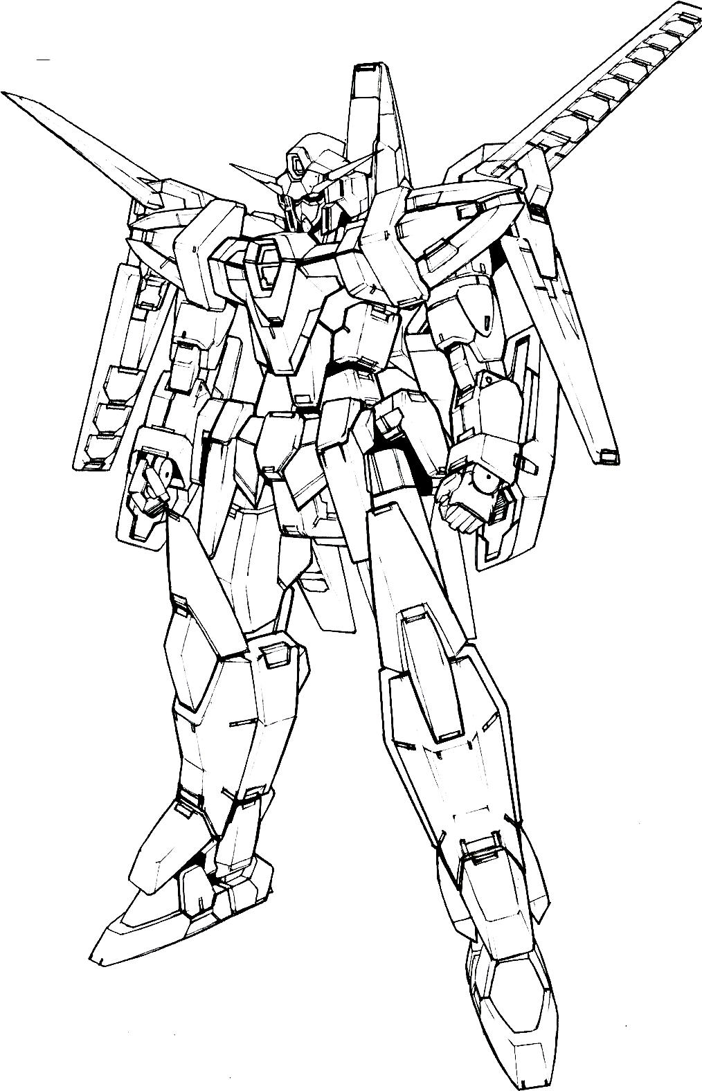Download HD Gundam Drawing - Gundam Line Art Transparent PNG Image ...