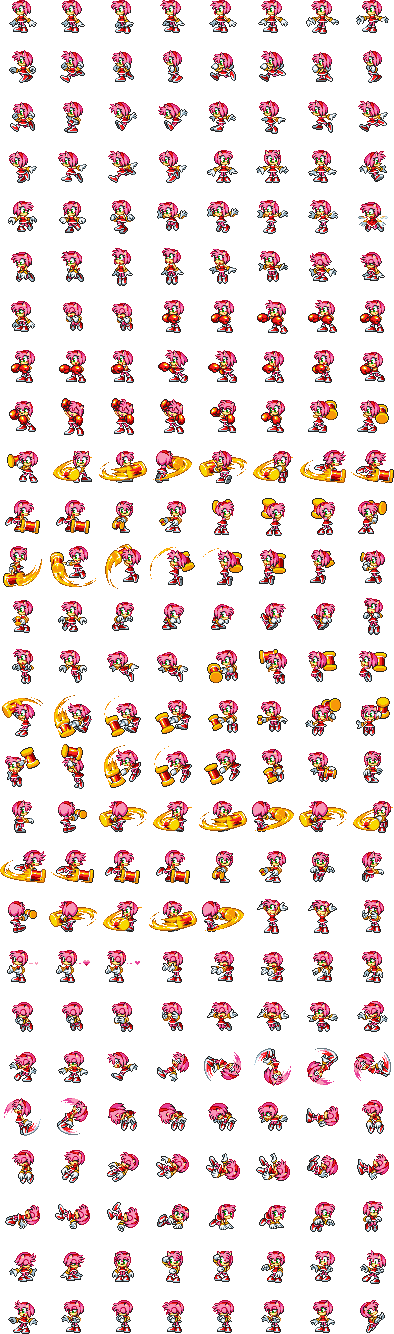 Download Amy Rose - Amy Rose Sonic Battle Sprites - HD Transparent PNG ...