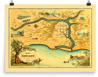 Download Map Of Chicago, Il In - Chicago History Map - HD Transparent ...