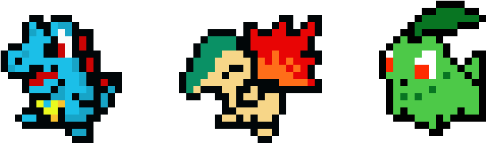 Download HD Johto Pokemon Starters - Pokemon Pixel Art Johto ...