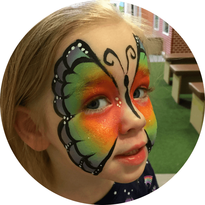 Download HD Rainbow Butterfly Face Painting - Face Painting Transparent ...