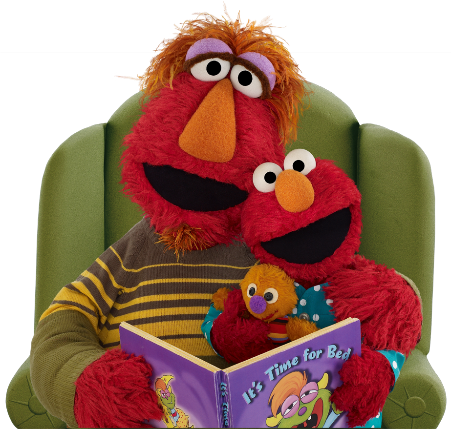 Download Elmo And Dad - Elmo Reading A Book - HD Transparent PNG ...