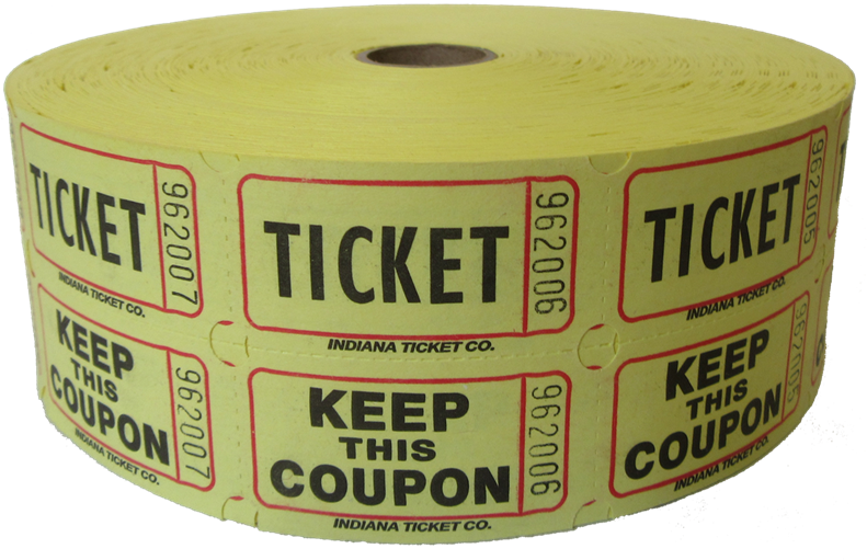 Download HD Double Roll Tickets Yellow - Pink Double Ticket Roll ...