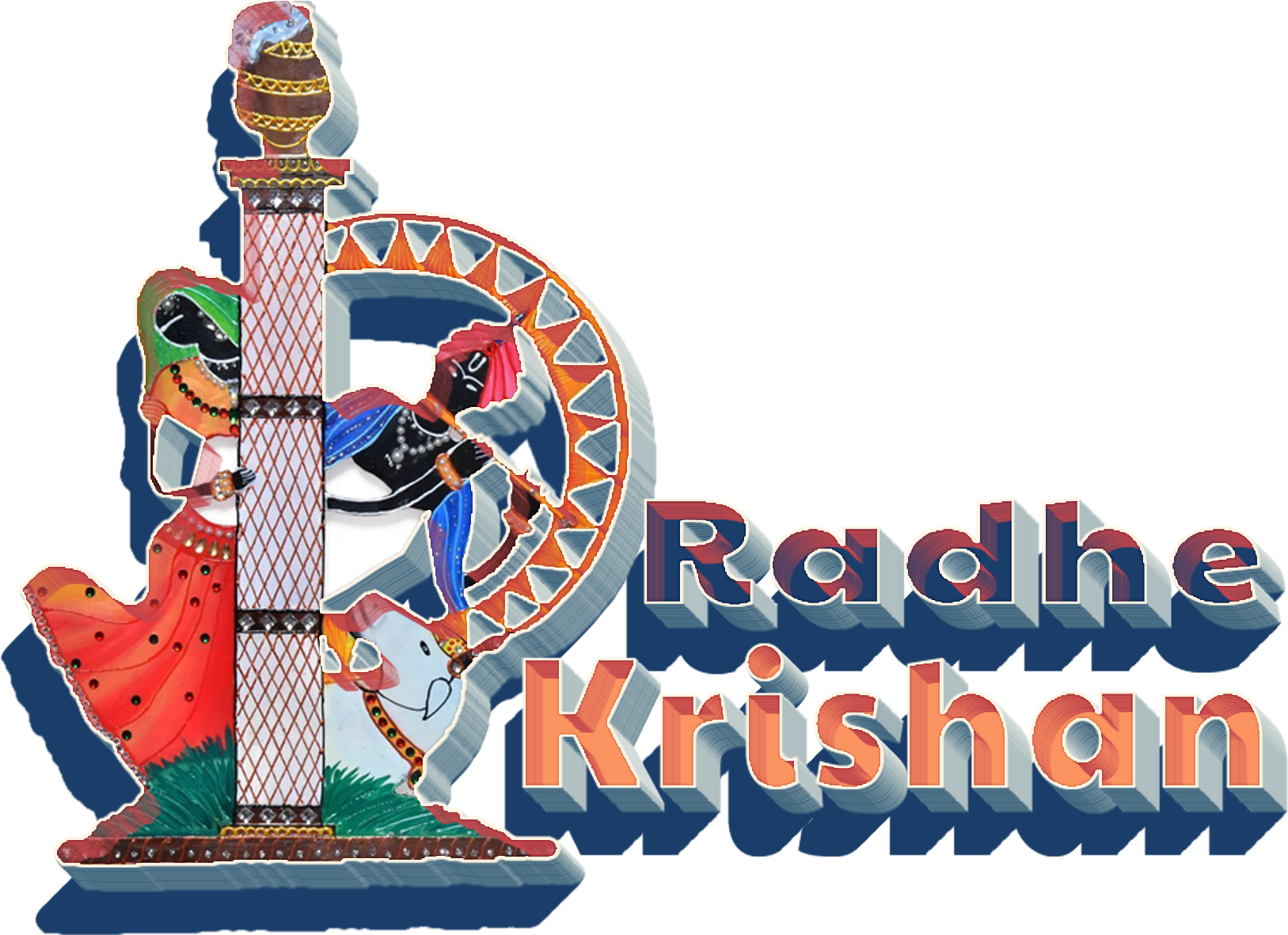 Download HD Radha Krishna Madhav Wall Hanging Painting - Authentic ...