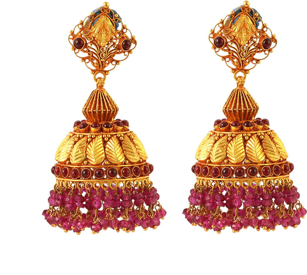 Download HD Gold Earrings Collections South - Gold Jimikki Kammal Png ...