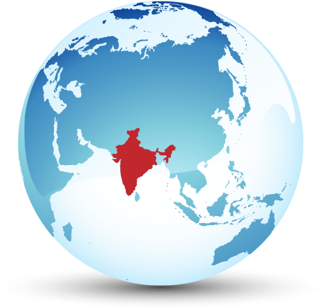 Download India In Globe Vector - HD Transparent PNG - NicePNG.com