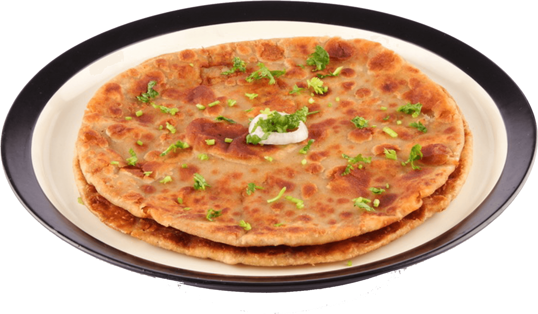 Download HD Paratha With Plate Transparent PNG Image - NicePNG.com