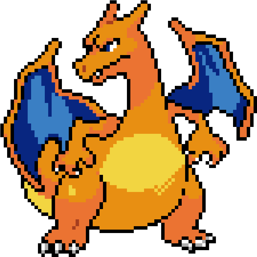 Download HD Charizard - Pixel Art Pokemon Oak Transparent PNG Image ...