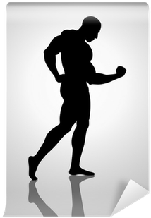 Download Silhouette Illustration Of A Bodybuilder Wall Mural - Shadow ...