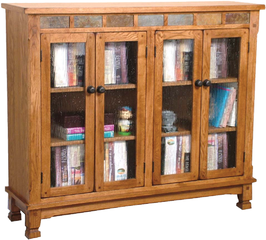 Download Sedona Rustic Oak 42" H Bookcase With Doors - Bookcase With ...