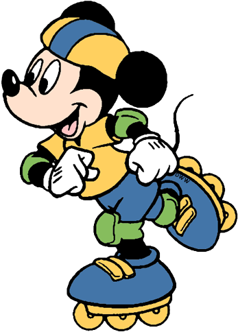 Download Mickey Mouse Clipart Ice Skating - Mickey Mouse On Roller ...