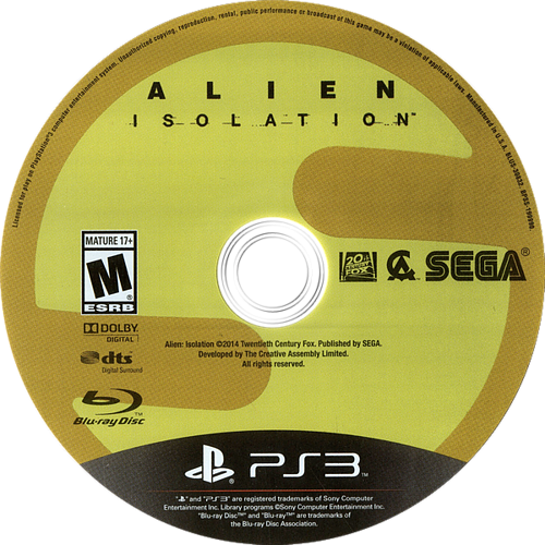 Download Alien Isolation Ps3 Disc - HD Transparent PNG - NicePNG.com