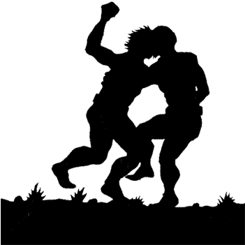 Download HD Two People Fighting - People Fighting Silhouette Png ...