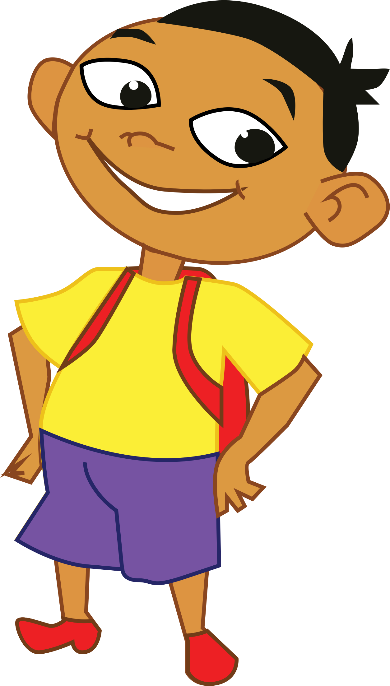 Download HD Child Clipart Backpack - Funny Cartoon Boy Png Transparent ...