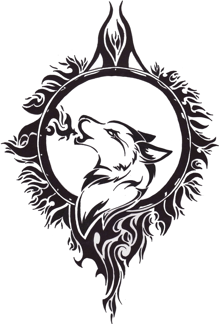Celtic Wolf Tattoo Circle