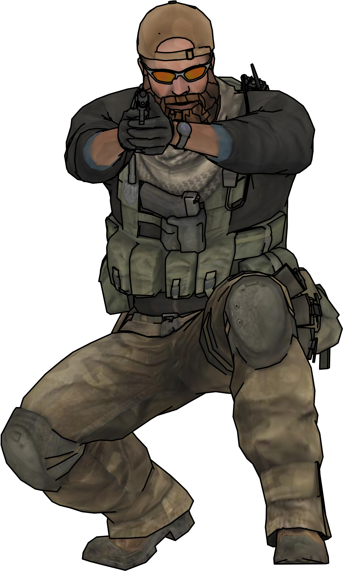 Download Man Soldier Gun Cartoon Front View Clipart Png - Clip Art - HD ...