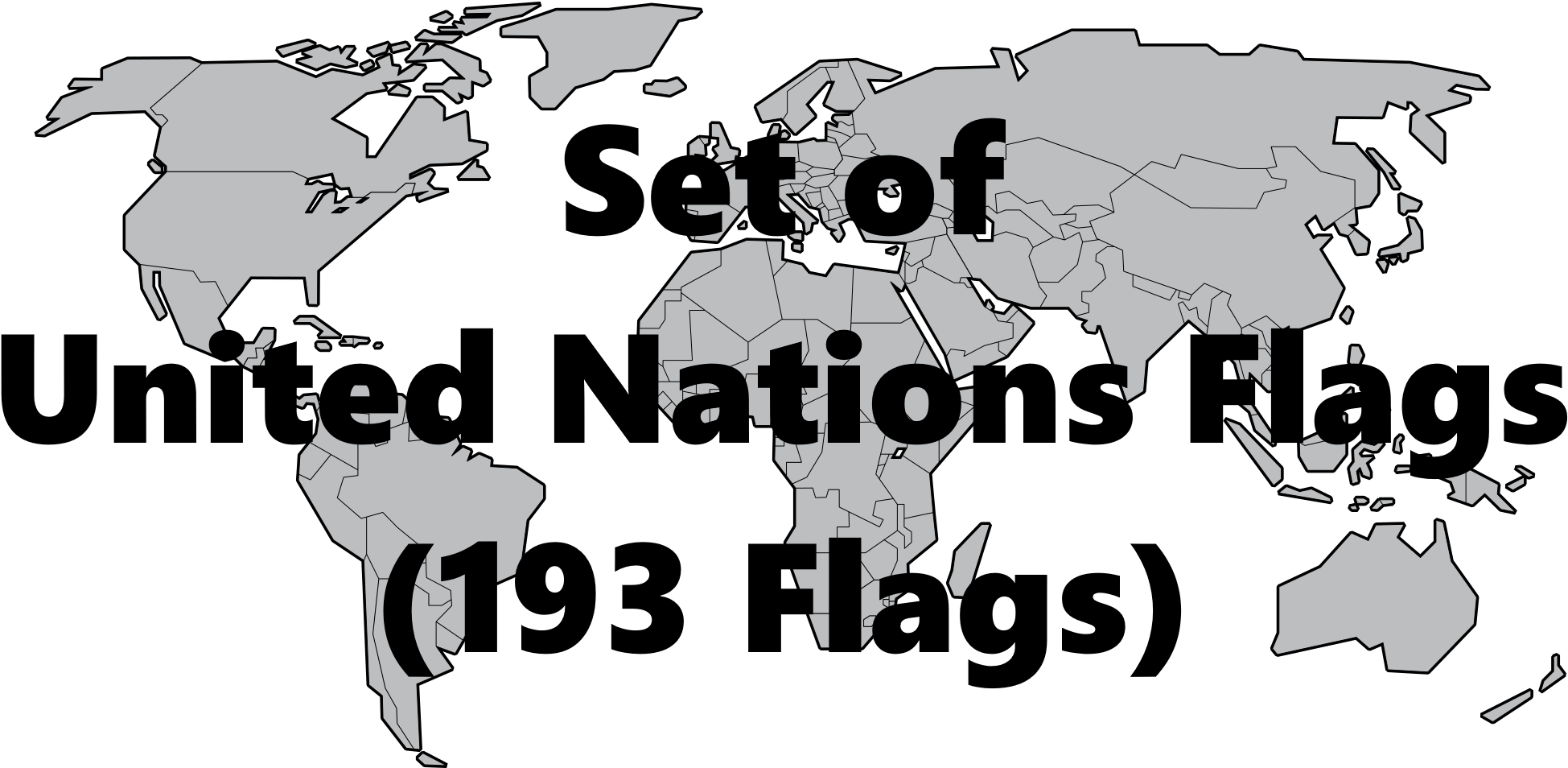 Download Set Of 193 Un Country Flags - World Map Free Png - HD ...