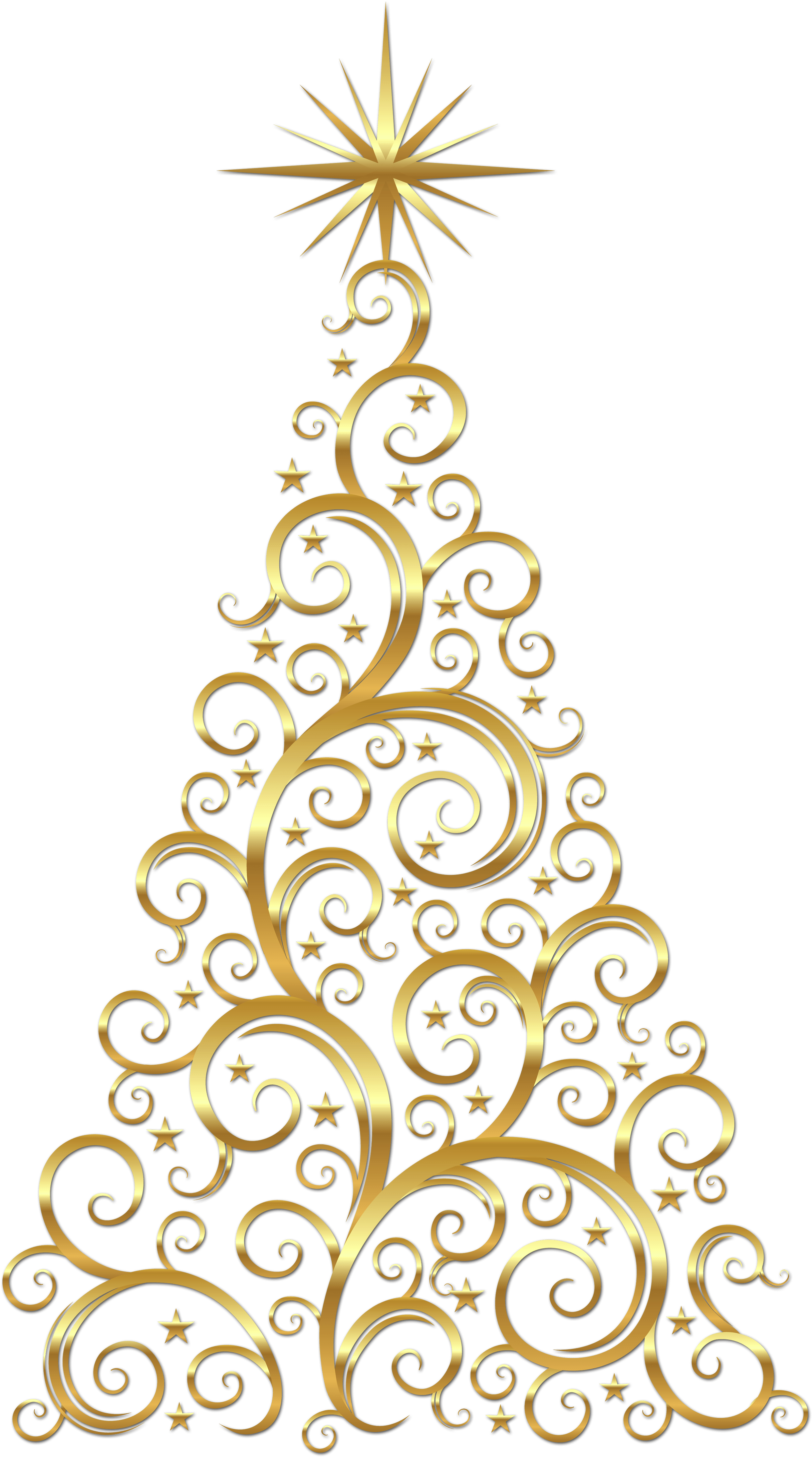 Download Transparent Gold Deco Christmas Tree Clipart - Christmas Clip ...