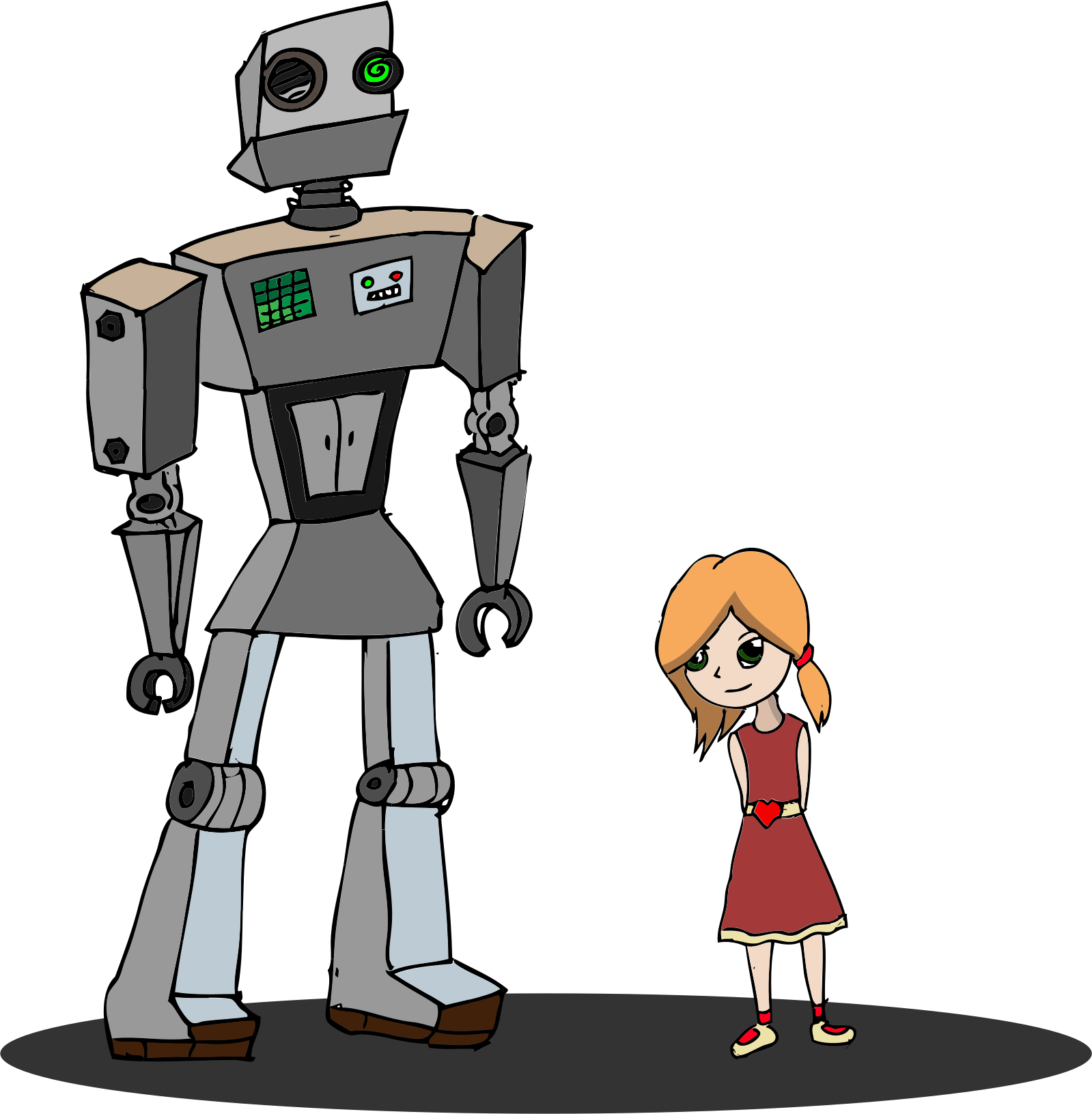 Download HD This Free Icons Png Design Of Girl And Robot Transparent ...