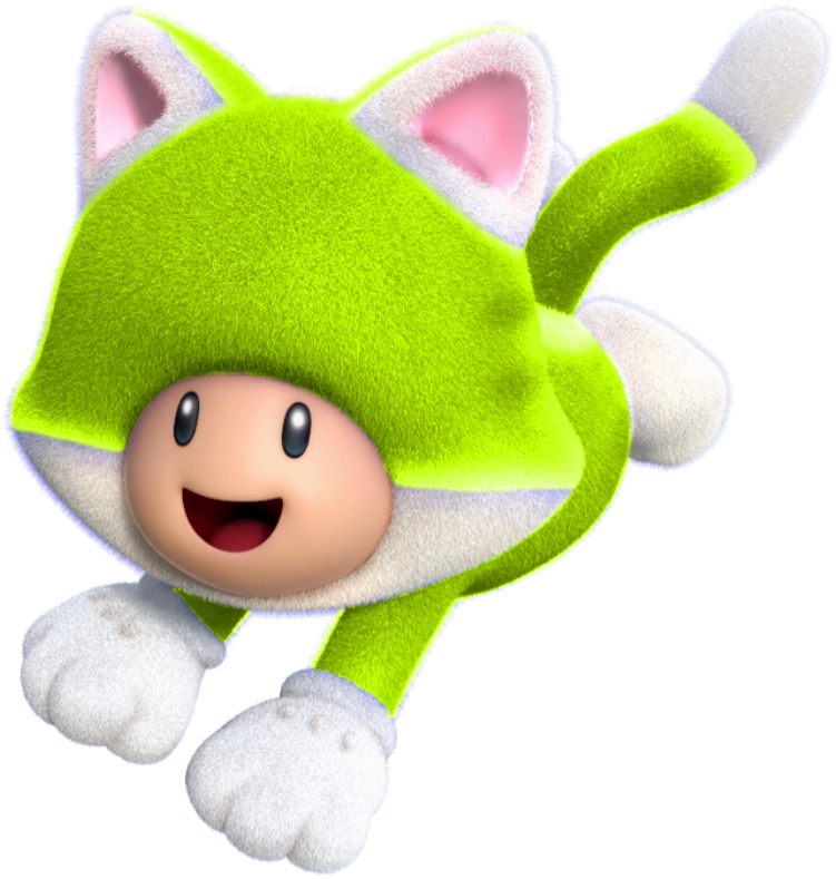 Download HD Sm3dw Cat Yellow Toad - Super Mario 3d World Cat Toad ...