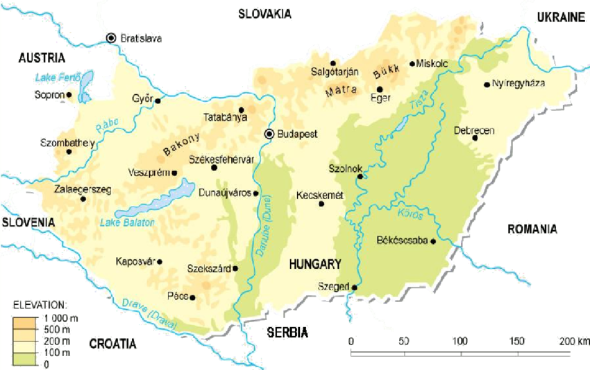 Download Hungary's Geography - Hungary Topographic Map - HD Transparent ...