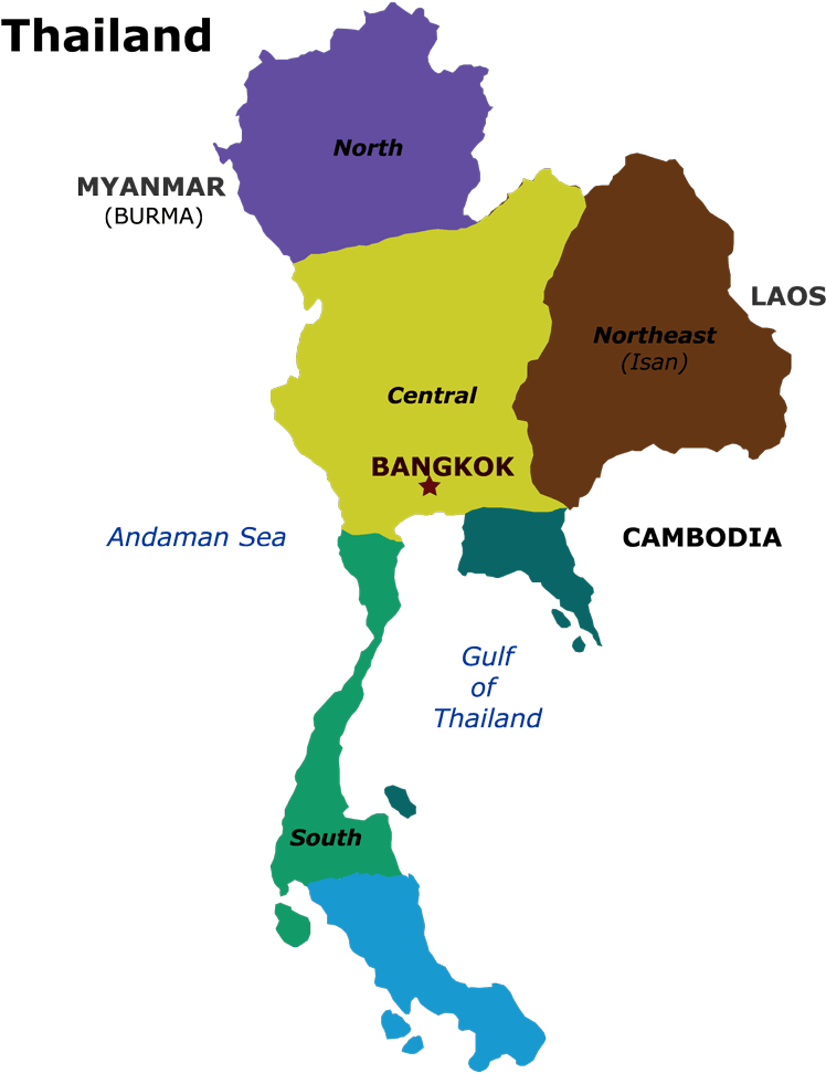Download HD Thailand Map By Provinces - Thailand Map By Region ...