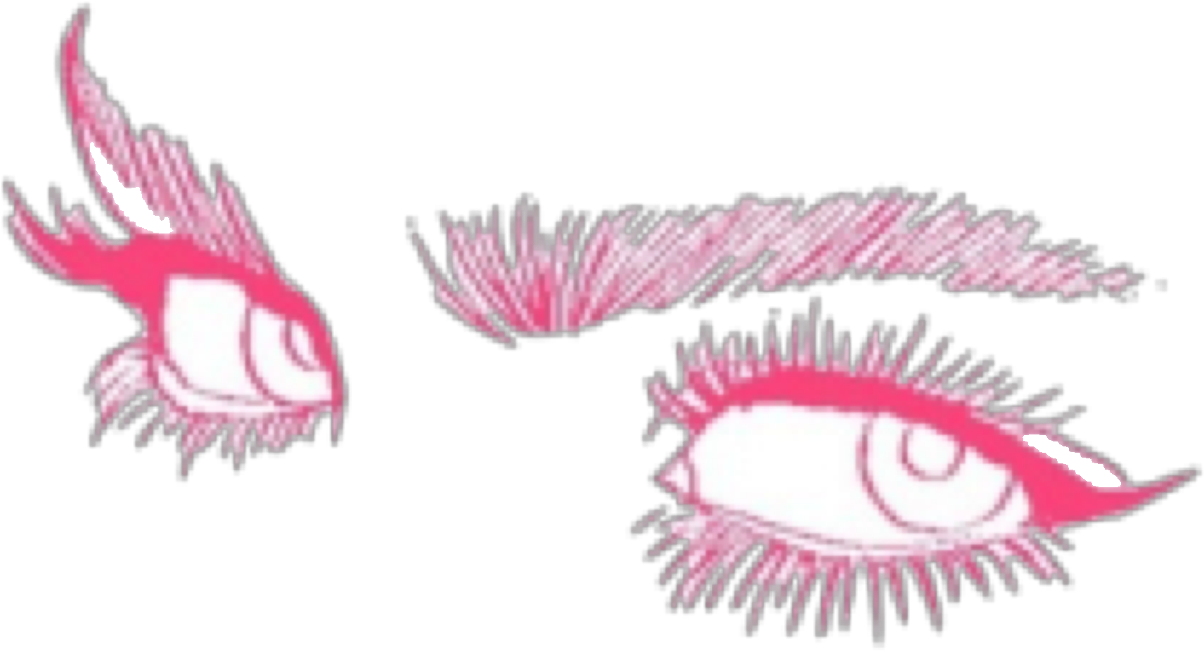 Download HD Eyes Pink Manga Anime Drawing Cute Girly Grunge Aesthet ...