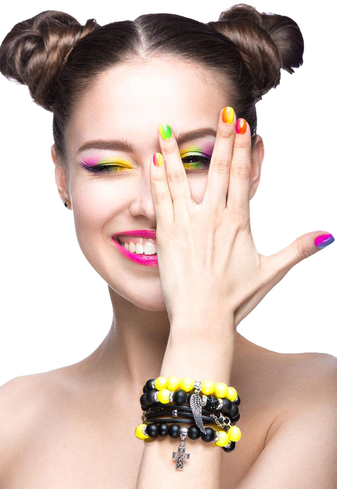 Download Female Face Transparent Background Png - Colorful Makeup - HD ...
