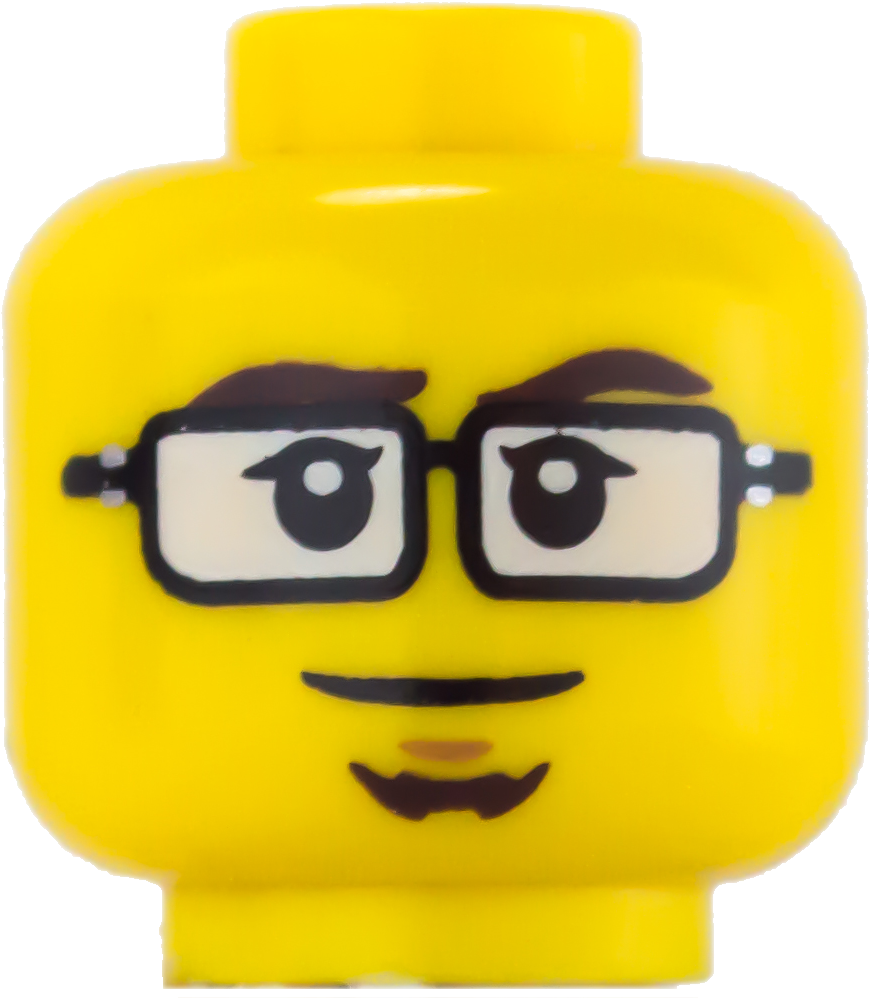 Download HD Lego Head Glasses Goatee Transparent PNG Image - NicePNG.com