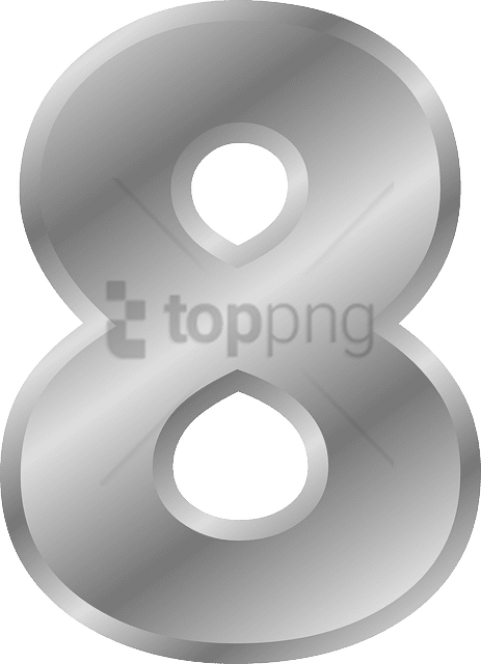 Download Font, Metal, Number, Silver, Effect, Numbers - Numero 8 Png ...