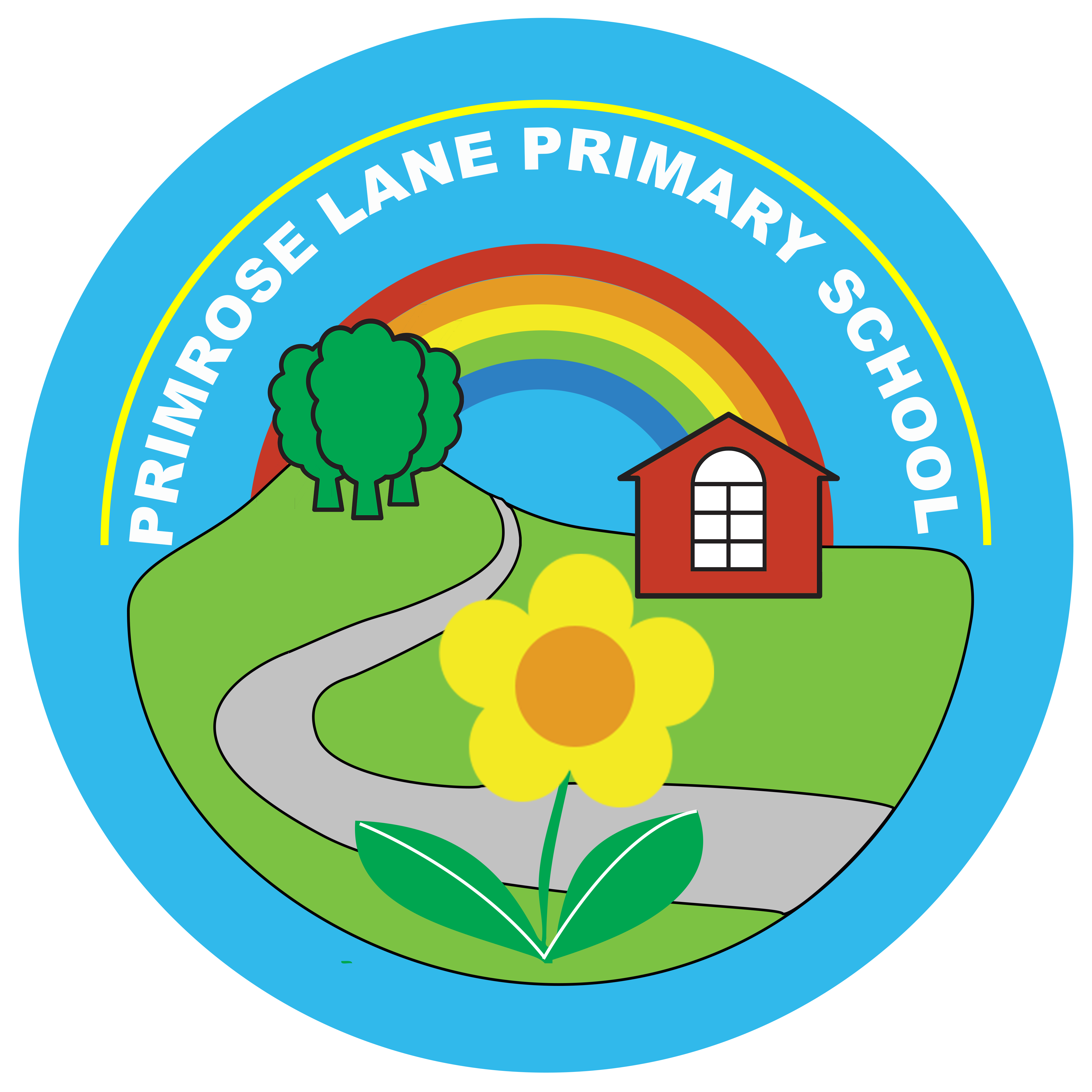Download HD Primrose Lane Logo With White Border - Circle Transparent ...